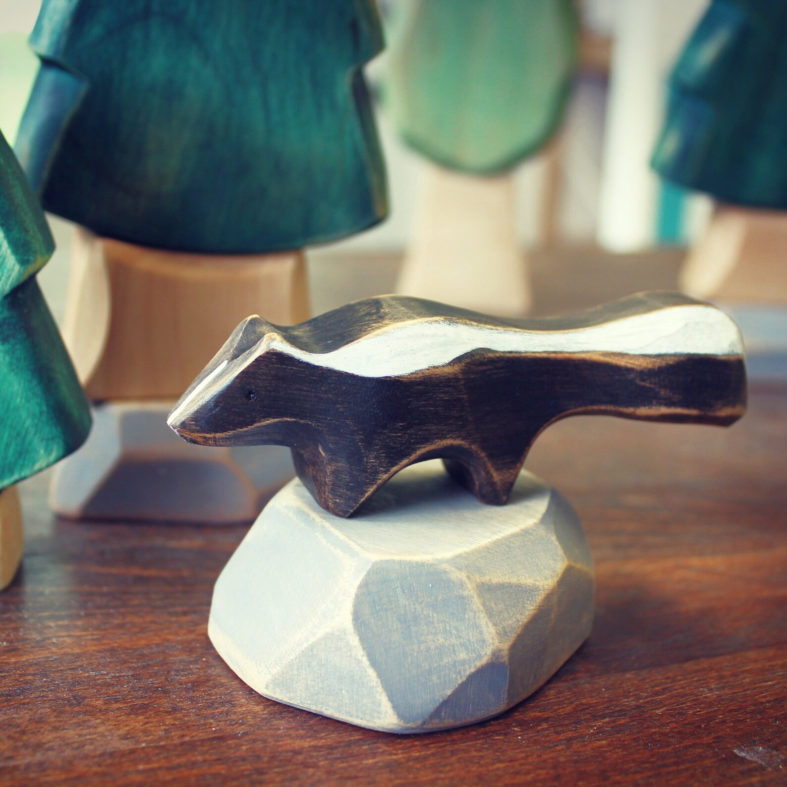 Skunk Wooden Toy Eco-friendly Toy Forest Animal Wooden | Etsy