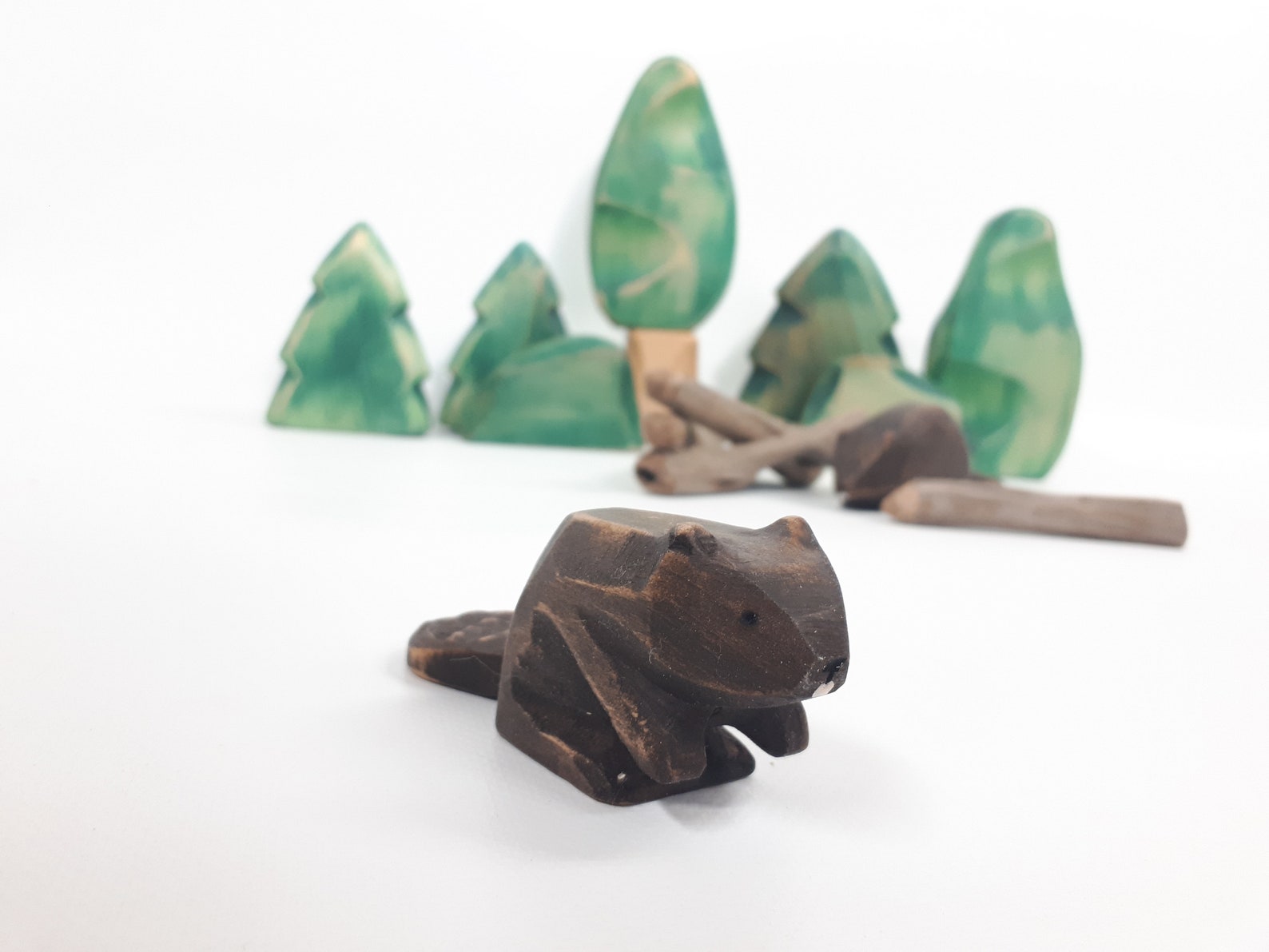 Wooden Beaver, Wooden Toy, Play Kit, Eco-friendly Toy, Forest Animal ...
