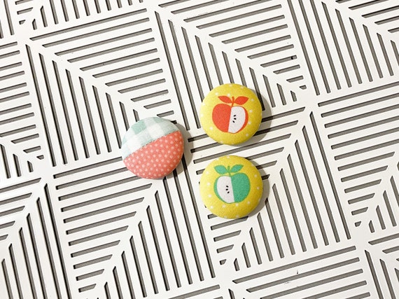 PUSHPINS Apple a Day Fabric Covered Decorative Pushpins - Etsy