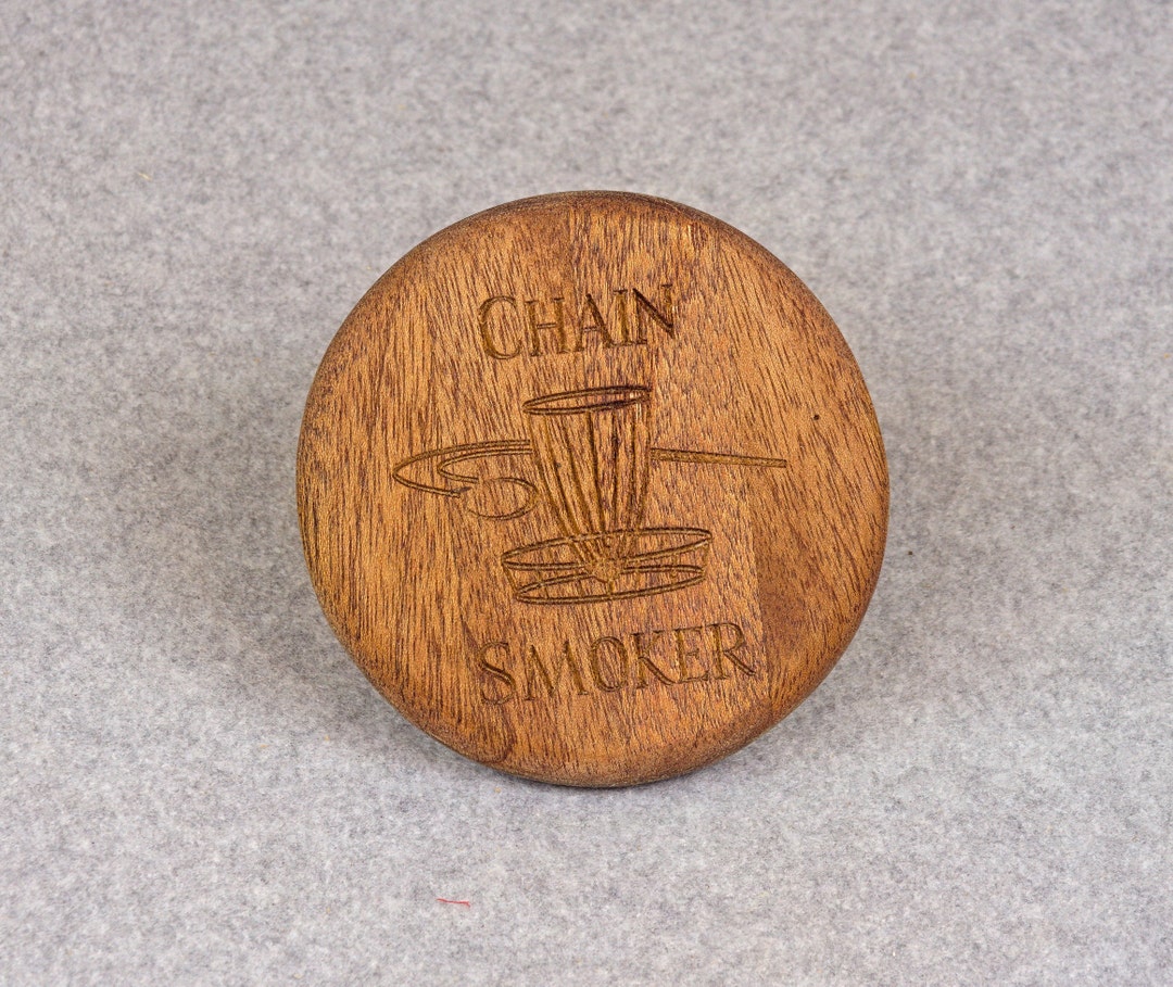 Disc Golf Wooden Mini Disc - Marker Disc - Mahogany, With Carved Disc ...
