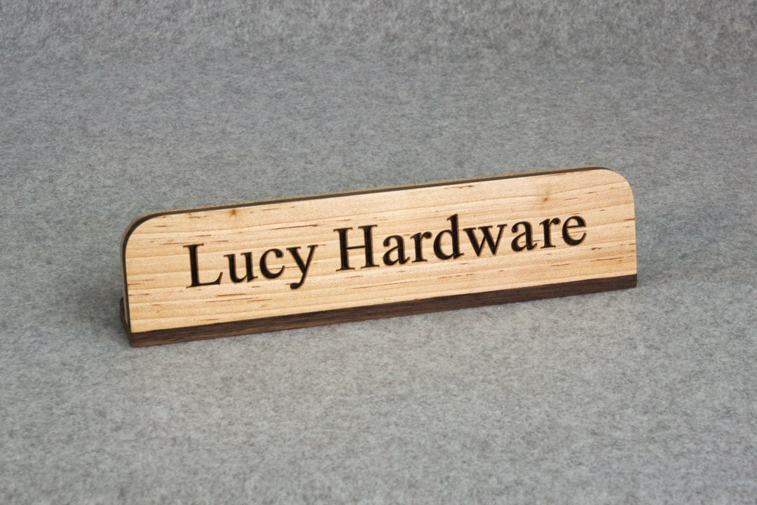 Name Plate for Desk - Modern Version - Custom Wooden Personalized ...