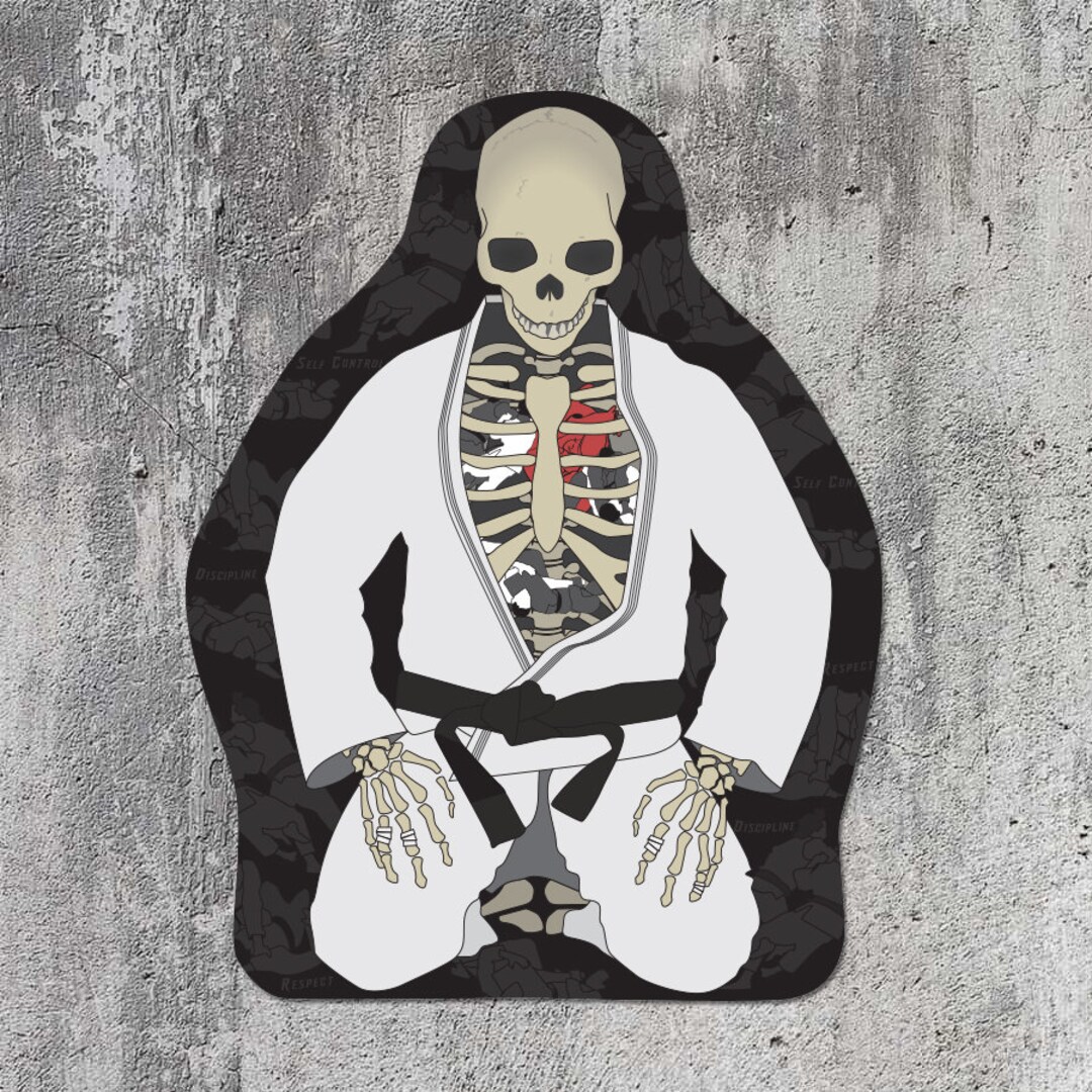 Jiu-jitsu Life Sticker | BJJ MMA Martial Arts Skeleton | Durable Vinyl ...