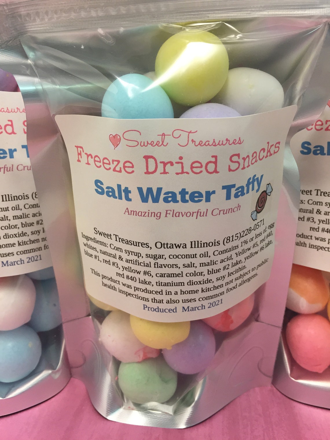 Freeze Dried Salt Water Taffy Assorted Flavors | Etsy