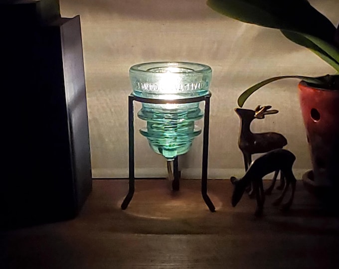 Vintage Glass Insulator Lamp Upcycled Lamp, Whiteall Tatum Co, Metal ...