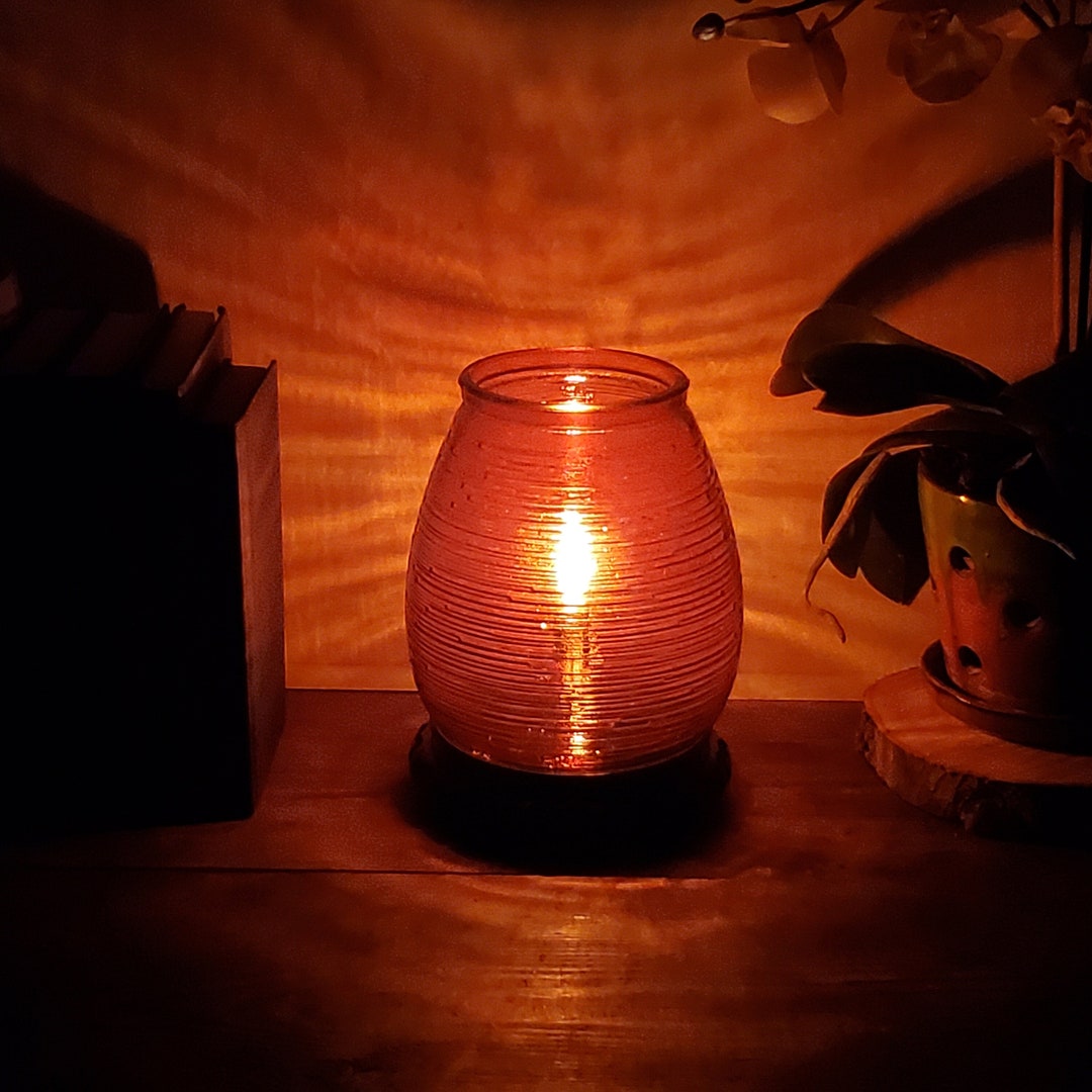 Ruby Red Glass Lamp Upcycled, Bedside Table Lamp, Salvaged Glass ...