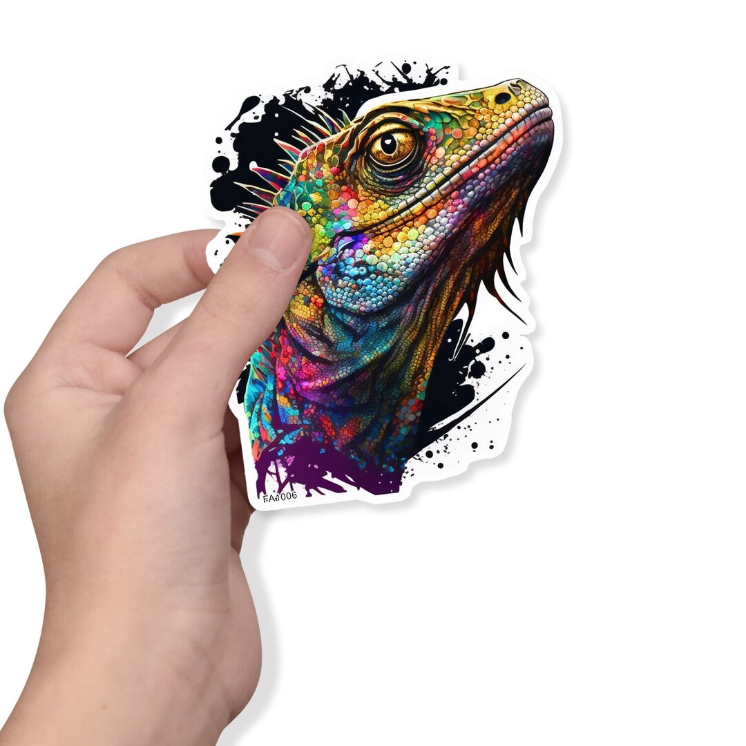 Colorful Lizard Head Stickers 2 Pack Car Truck Window Bumper Vinyl ...