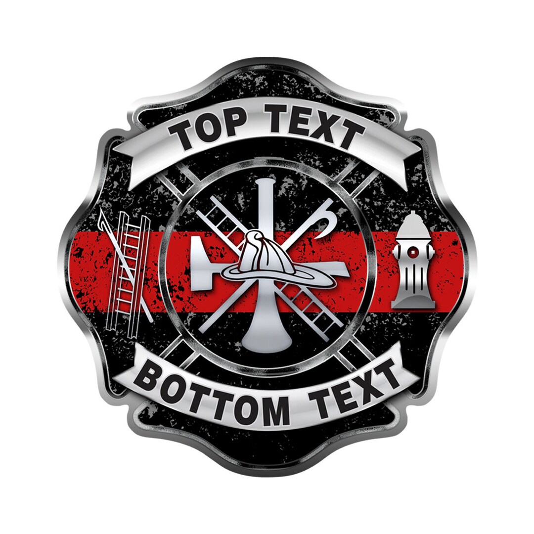 Custom Firefighter Thin Red Line Stickers 4" X 4" - Car Truck Vinyl ...