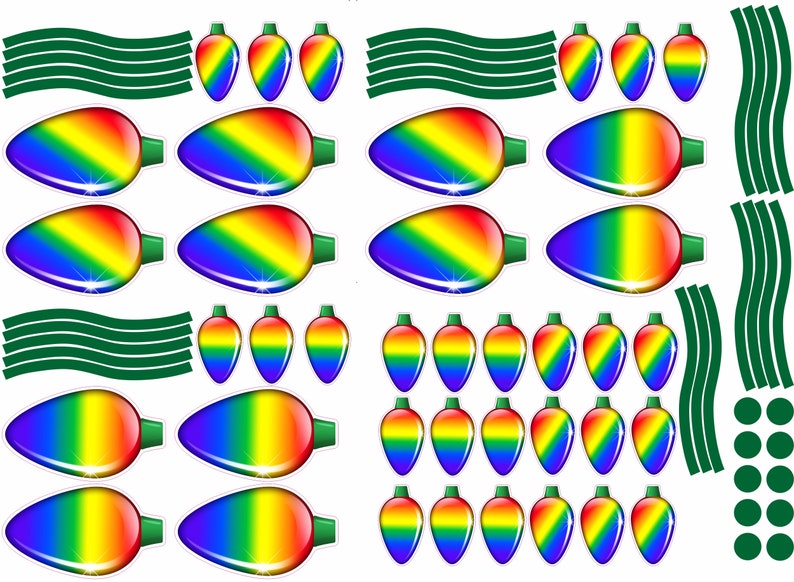 75 Christmas Lights Sticker Sheet graphics for Windows Cars - Etsy