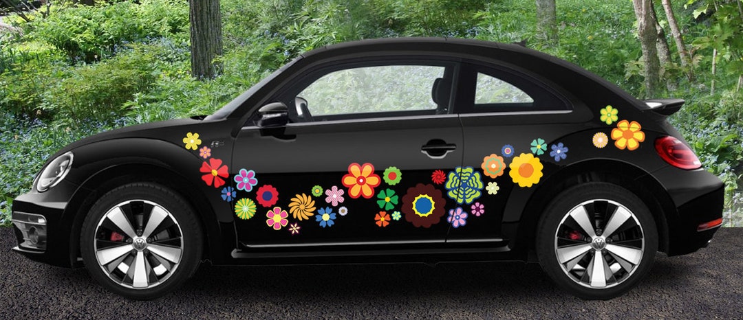 Retro Flower Sticker Flurry Sheet - Vehicle Graphics for Cars or Trucks ...
