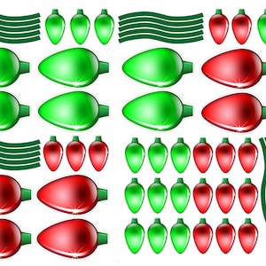 75 Christmas Lights Sticker Sheet -graphics for Windows, Cars or Trucks ...