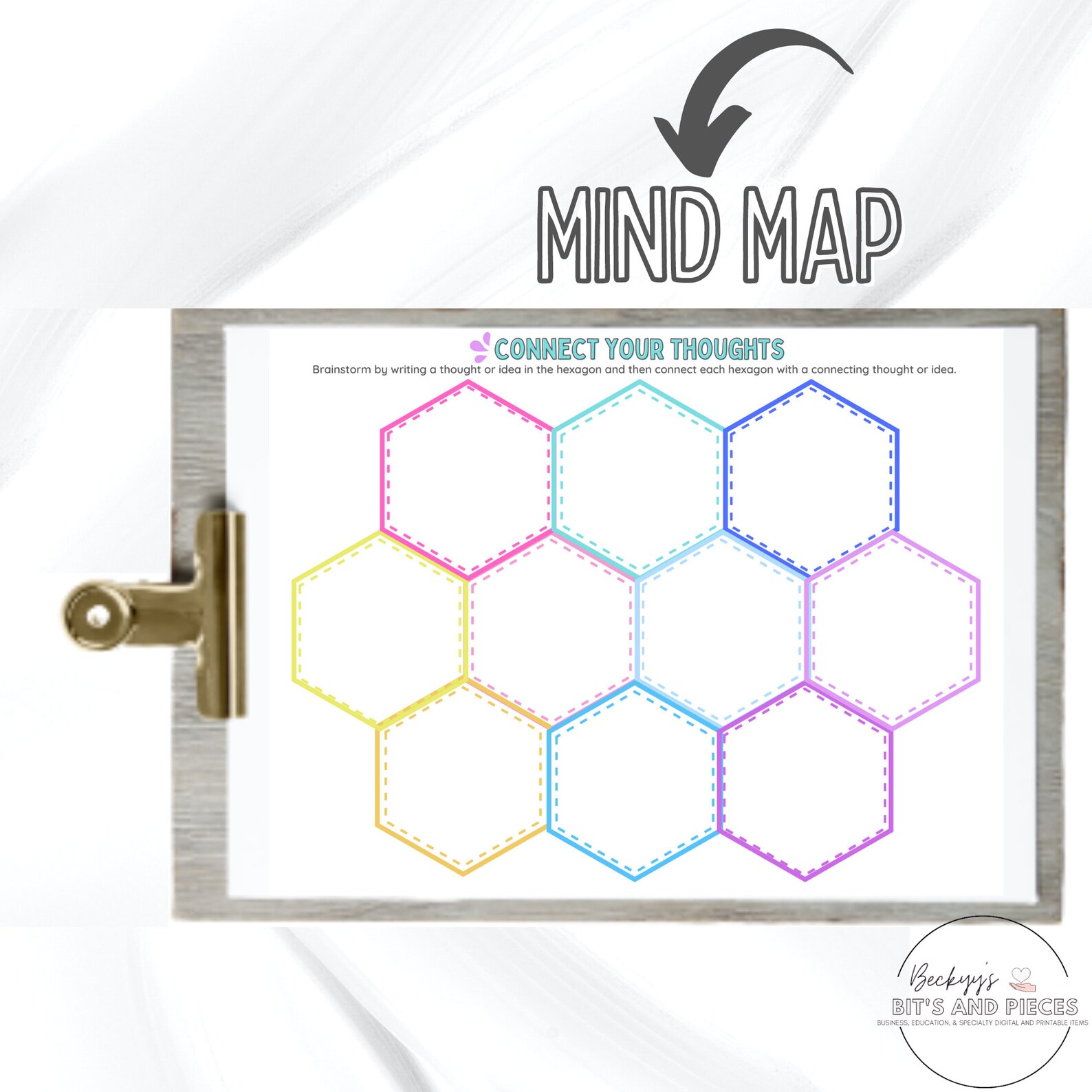 Graphic Organizer Mind Map Notes Connecting Thoughts Goal - Etsy