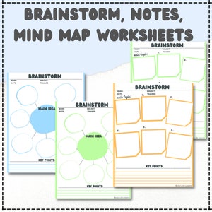 Student School Notetaking Printable Lecture Notes Kids Planner Mind Map ...