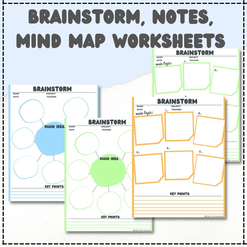 Student School Notetaking Printable Lecture Notes Kids Planner - Etsy