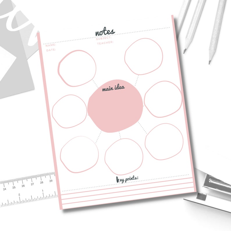 Student School Notetaking Printable Lecture Notes Planner Mind - Etsy