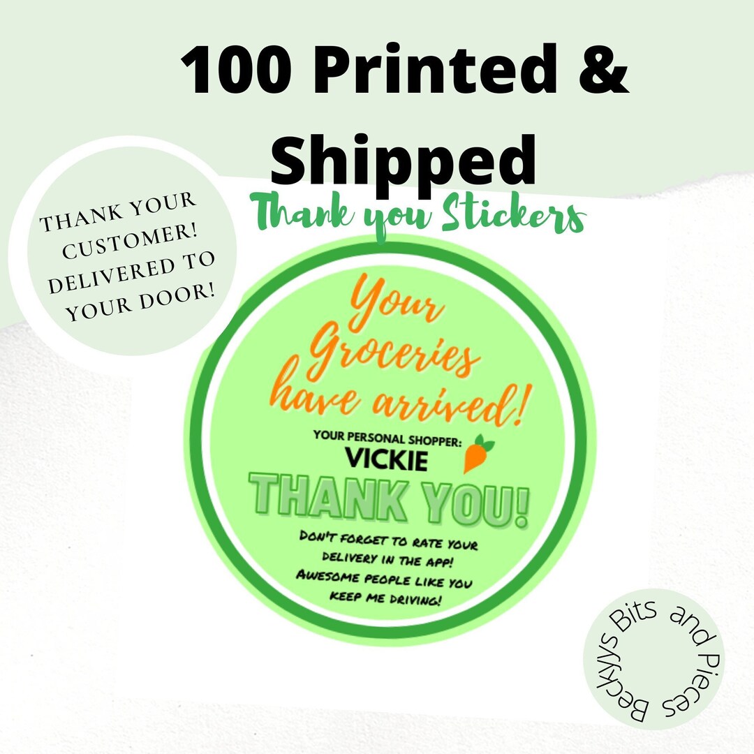 Thank You Sticker Delivery Driver Bag Sticker Label Tag Sealed Bag Food ...