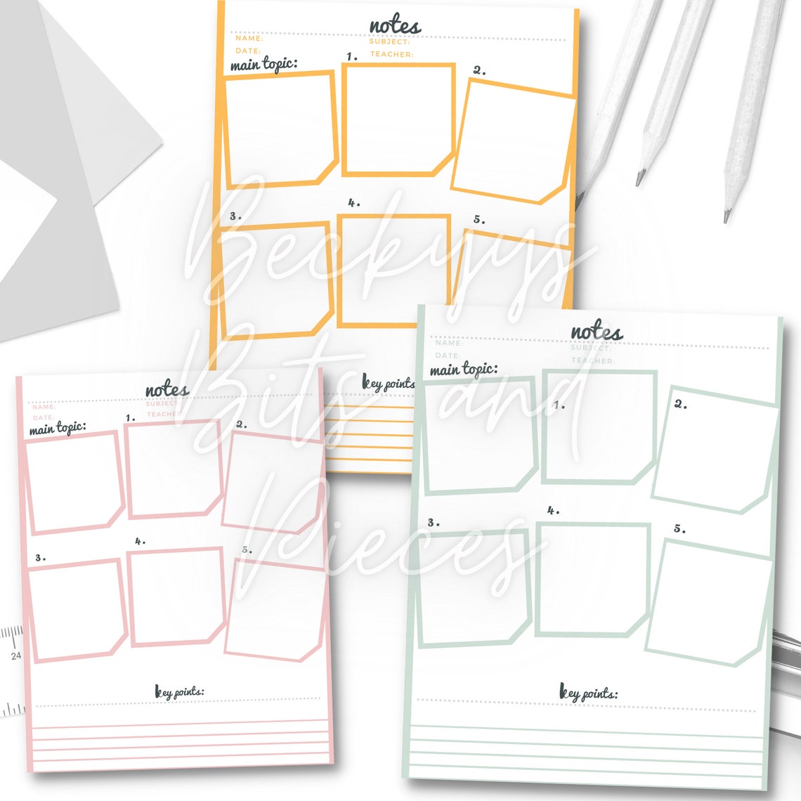 Student School Notetaking Printable Lecture Notes Planner Mind - Etsy