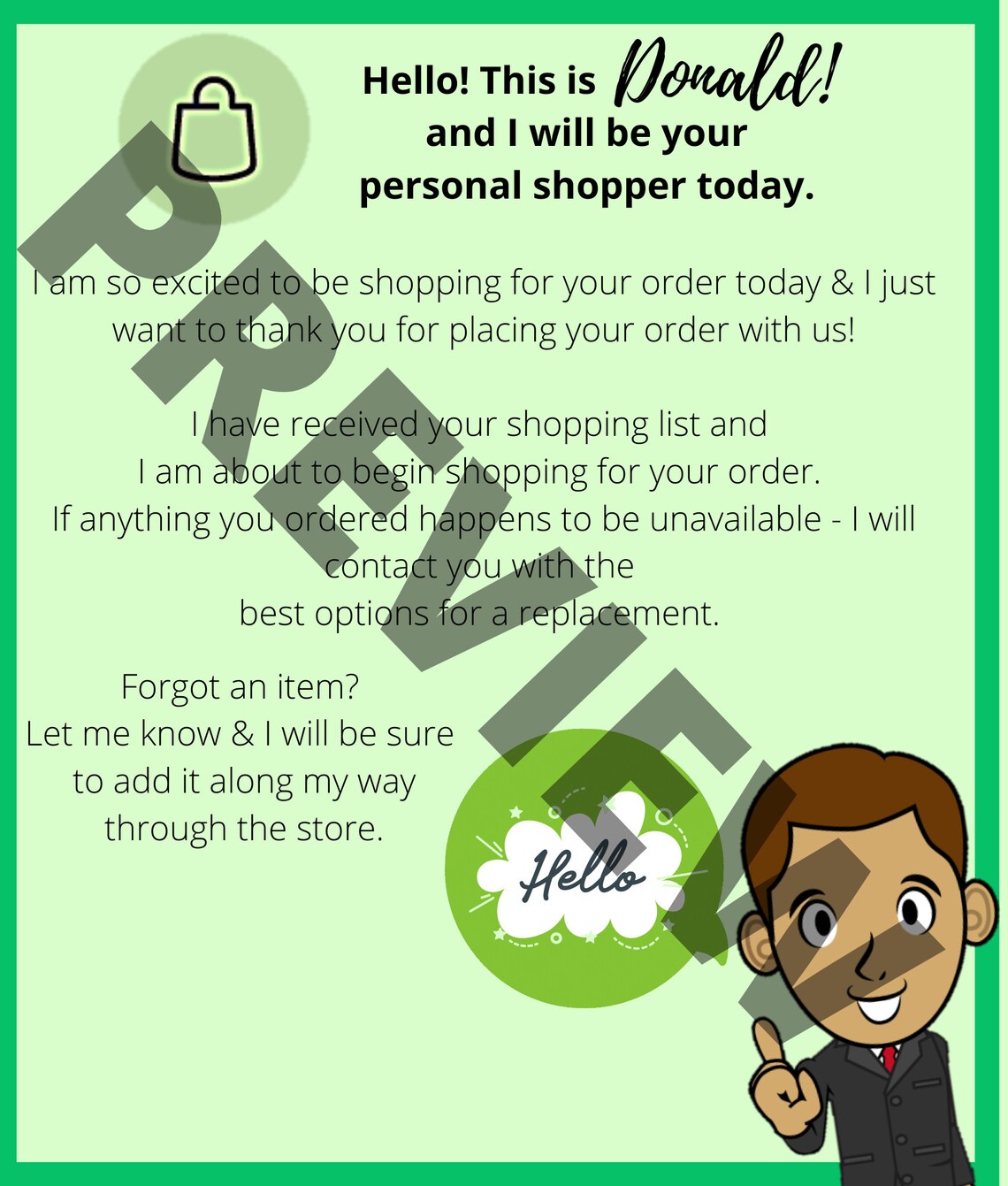 Introduction Grocery Order, Delivery Message, Introduction Text Message ...
