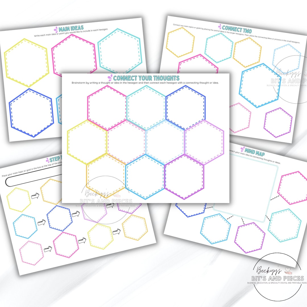 Graphic Organizer Mind Map Notes Connecting Thoughts Goal Progress ...