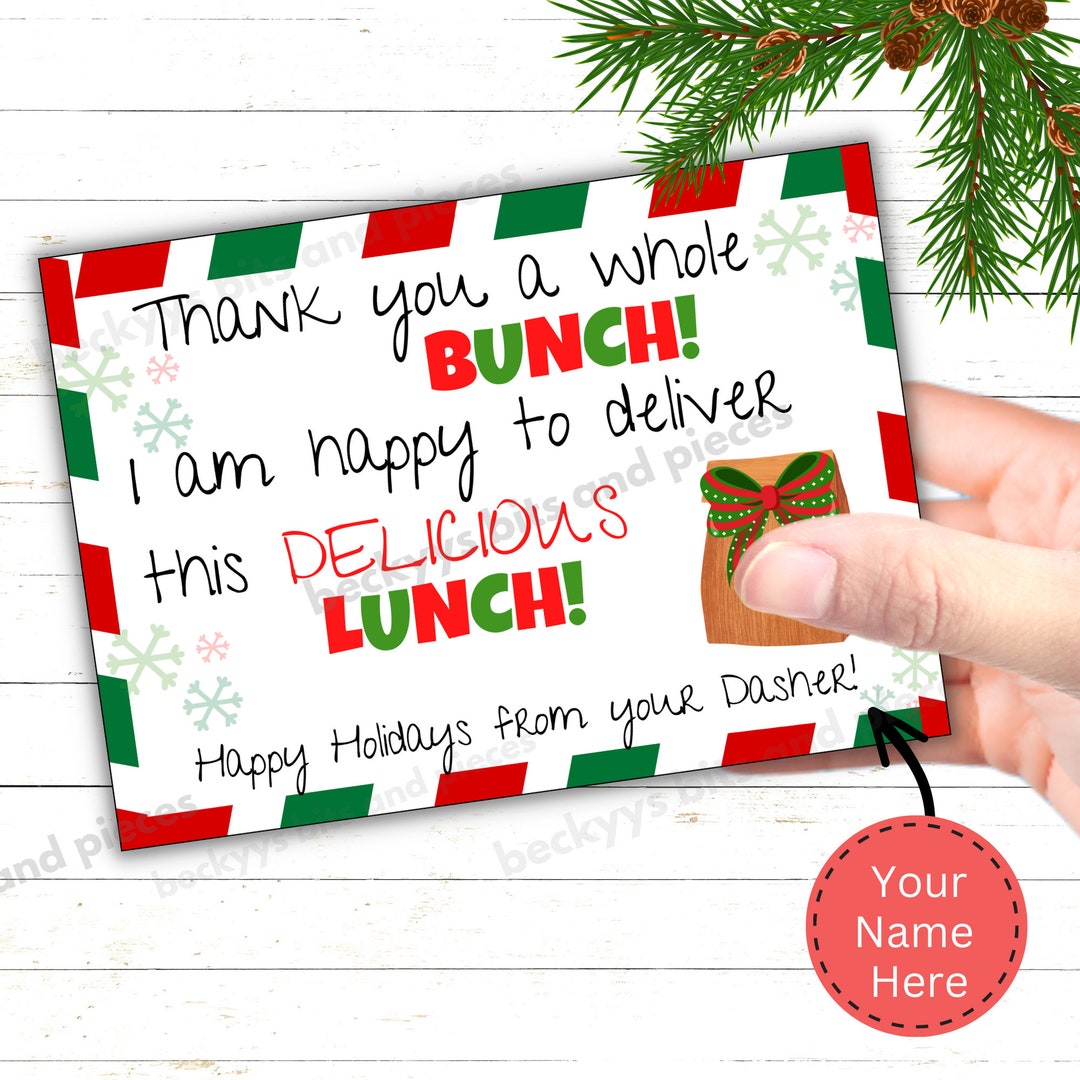 Christmas Thank You Delivery Driver Holiday Thank You Rating Stickers ...