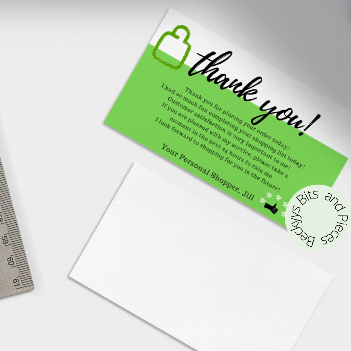 Shopper Thank You Printable Business Cards Grocery Delivery - Etsy