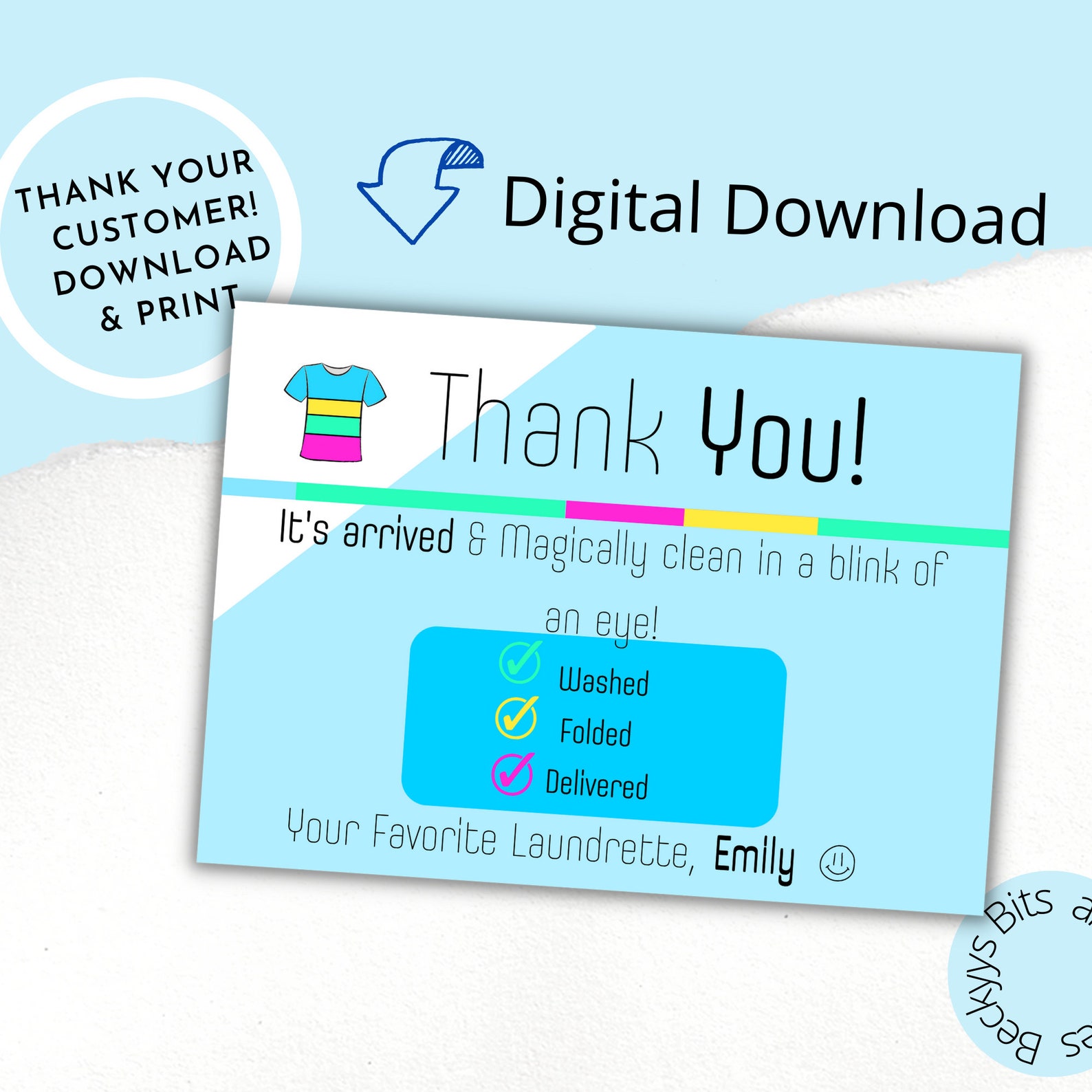 Sudster Thank You Card for Customer, Thank You Note, Delivery Driver ...