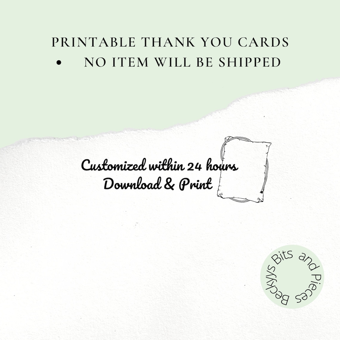 Thank you card for customers Orders Printable Grocery | Etsy