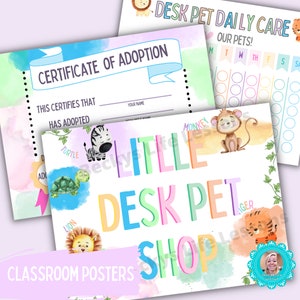 DESK PET BUNDLE Starter Kit | Posters, Rules, Activities | Classroom ...