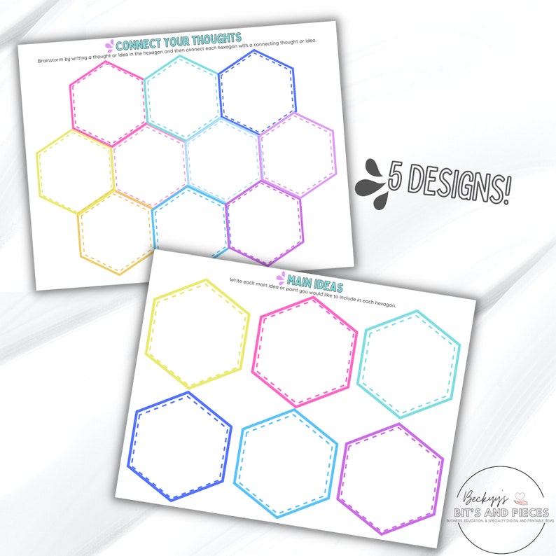 Graphic Organizer Mind Map Notes Connecting Thoughts Goal - Etsy