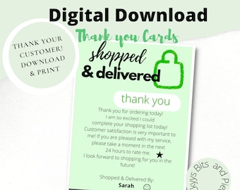 Shipt Themed Thank You Note Message Personalized Instacart - Etsy