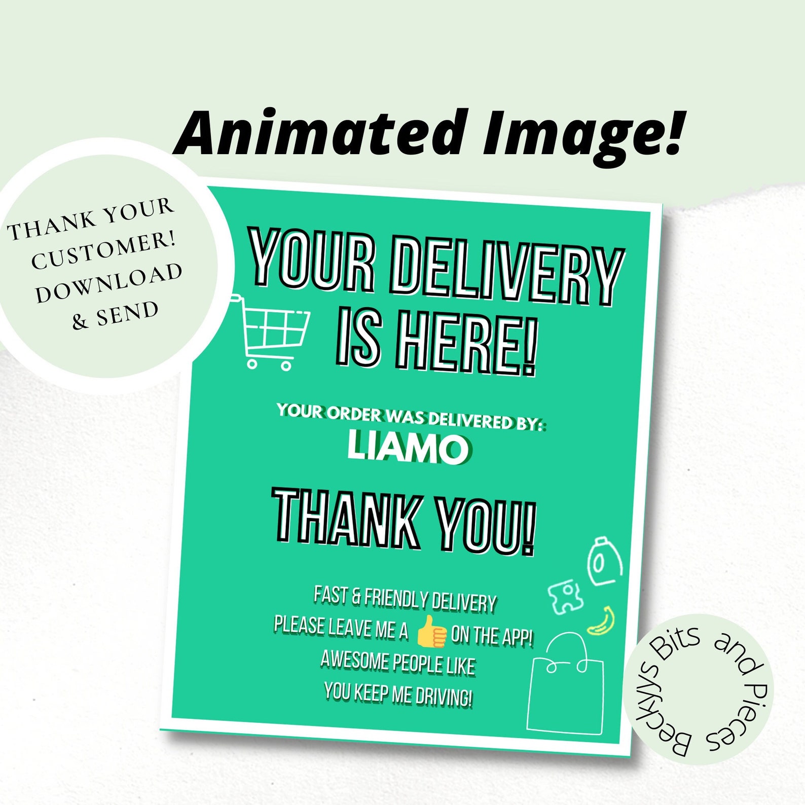 Delivery Message Custom Text Photo Animated Message - Etsy