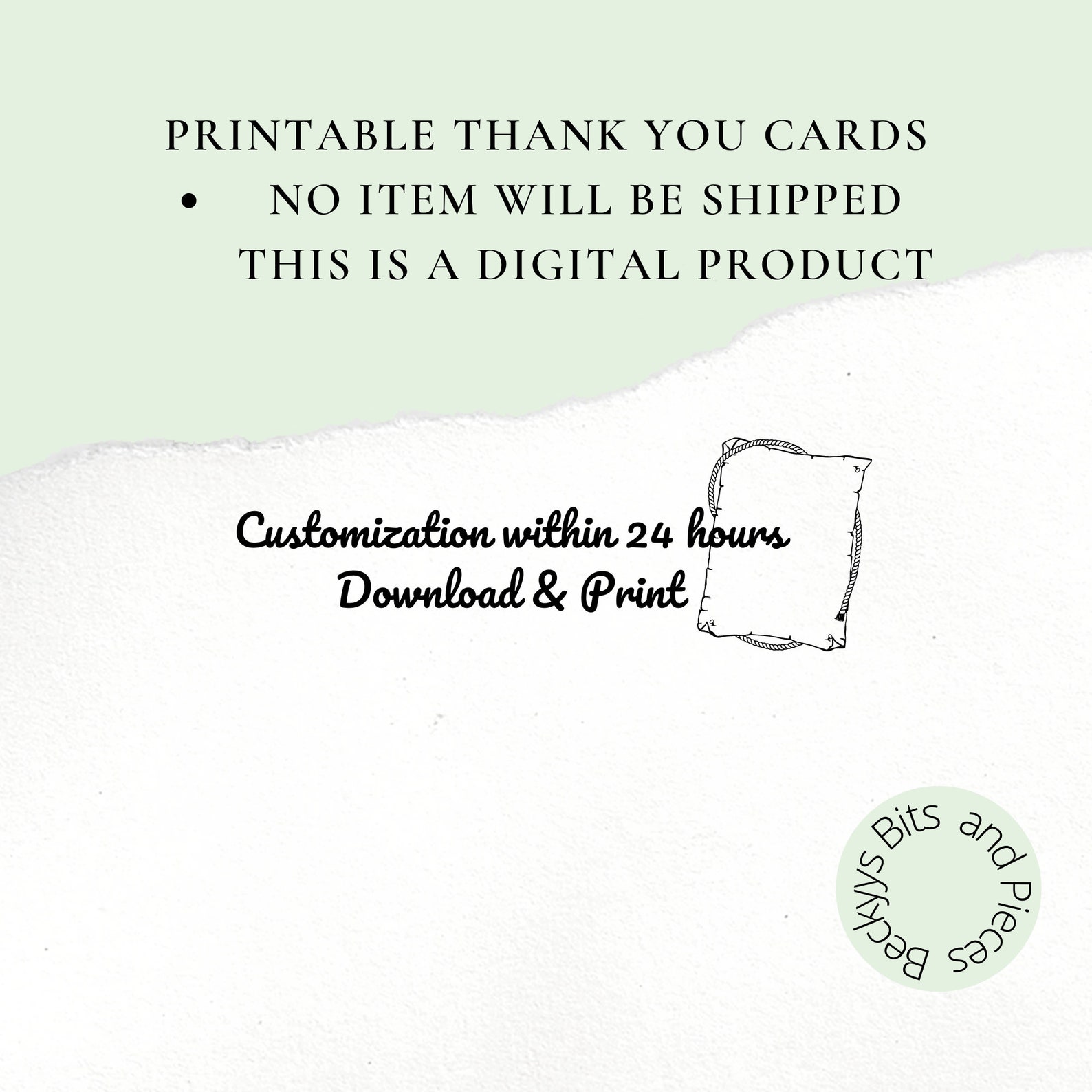 Shopper Thank You Card Customer Orders Printable Card Customized Card ...