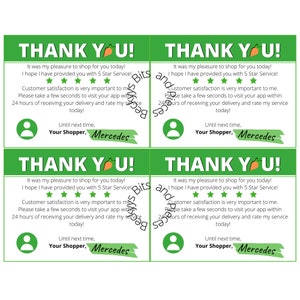 Thank You Card Customer Orders Printable, Gig Delivery, Grocery Deliver ...