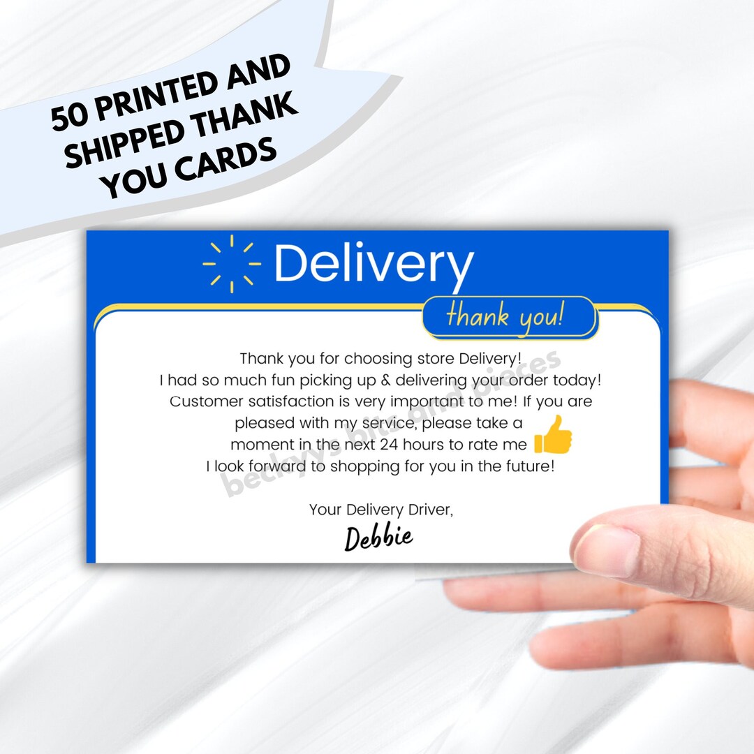 Shopper Card Thank You 50 Printed Business Cards Custom Thank You ...