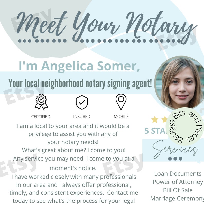 Notary Flyer Template Custom Flyer Notary Signing Agents - Etsy