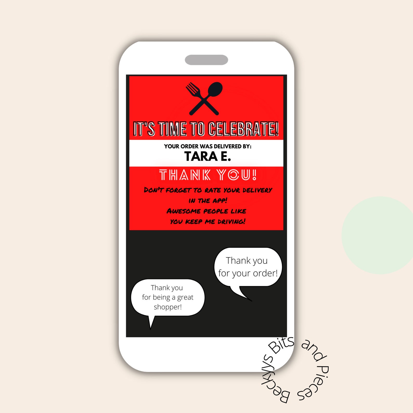 Doordash Animated Text Delivery Message Custom GIF Animated | Etsy