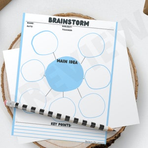 Student School Notetaking Printable Lecture Notes Kids Planner Mind Map ...