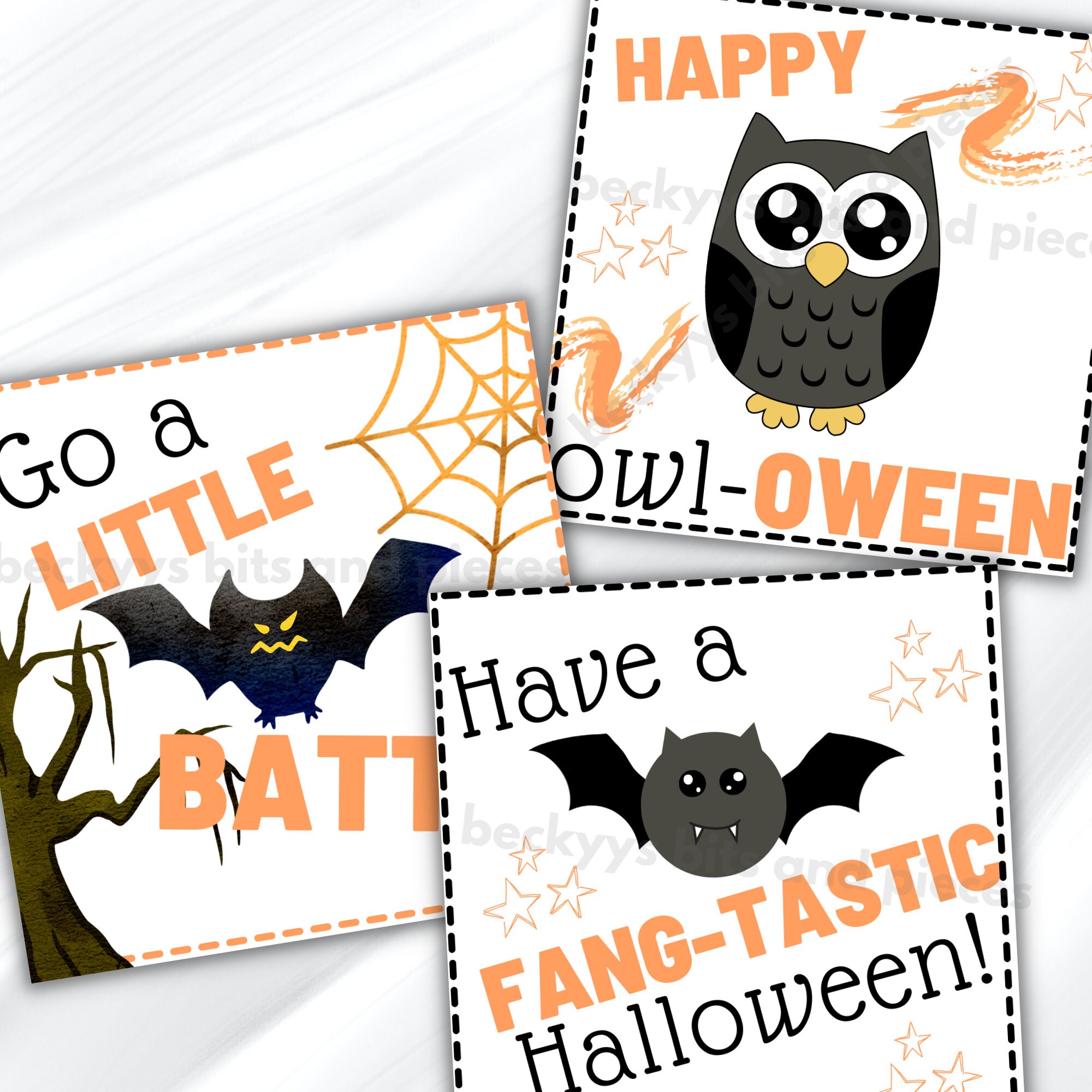Kids Halloween Card Set Classroom Halloween Cards Student Halloween ...