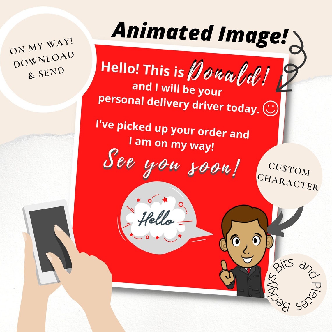 Doordash Animated Text Personalized GIF Digital Download on - Etsy