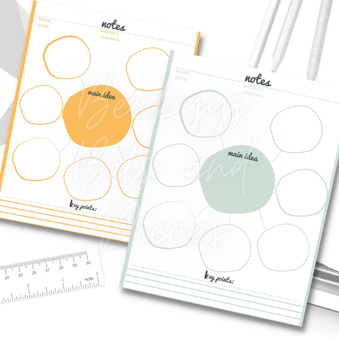 Student School Notetaking Printable Lecture Notes Planner Mind - Etsy