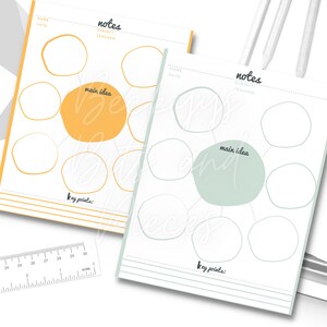 Student School Notetaking Printable Lecture Notes Planner Mind Map ...