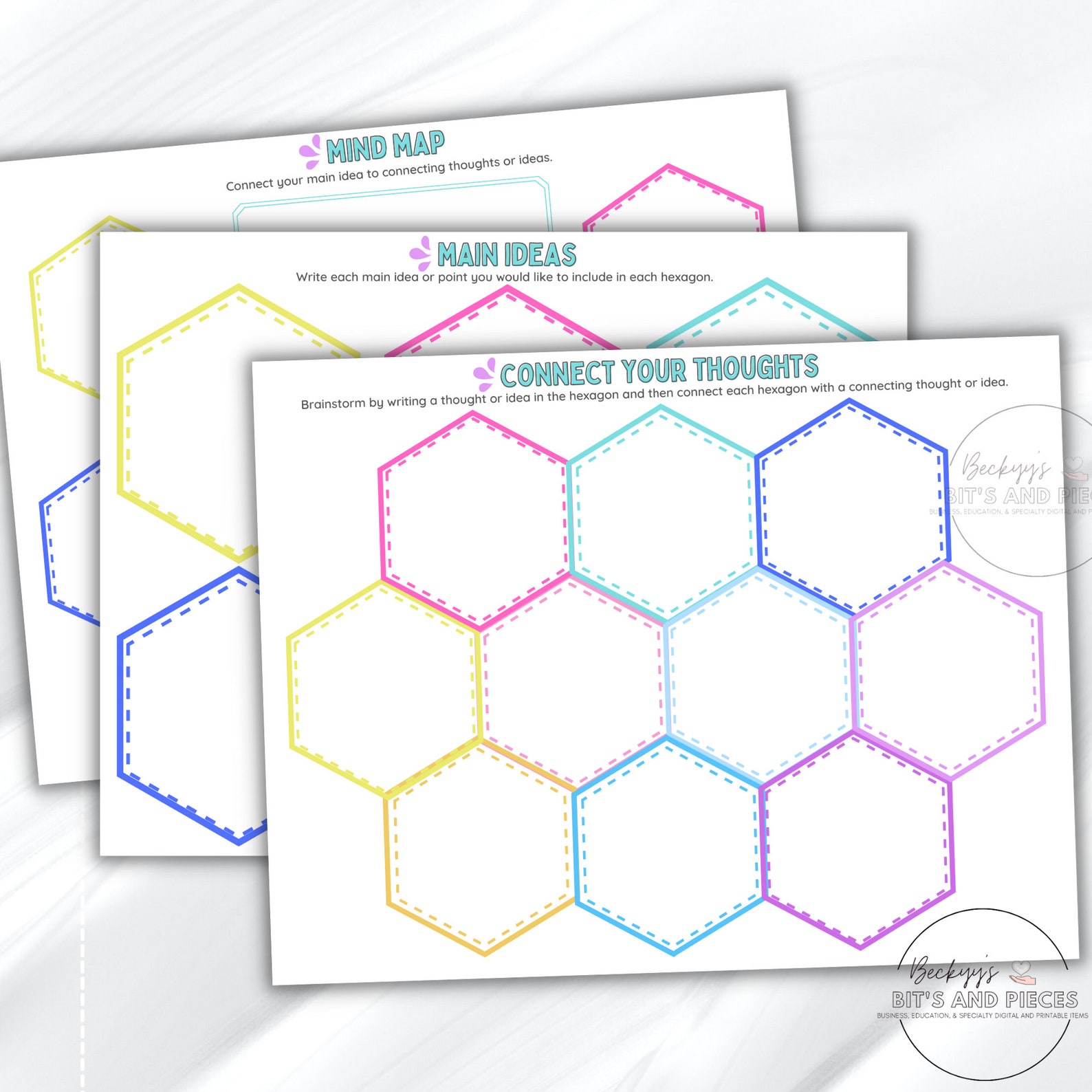 Graphic Organizer Mind Map Notes Connecting Thoughts Goal Progress ...