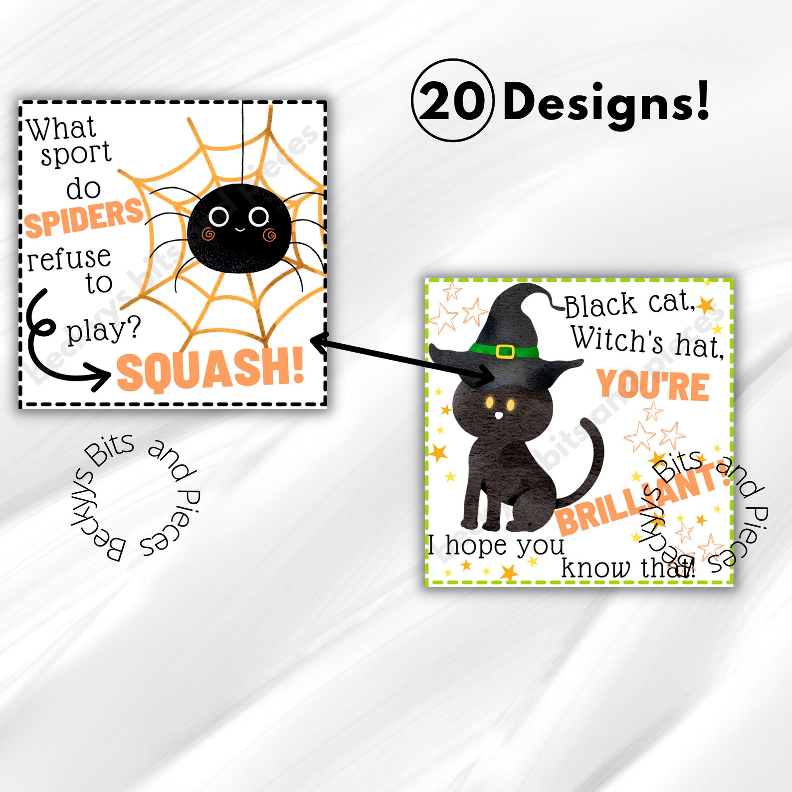 Kids Halloween Card Set Classroom Halloween Cards Student Halloween ...