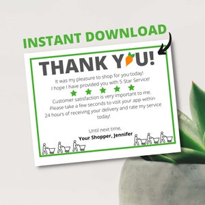 Thank You Card for Customer Orders Printable, Thank You, Delivery ...