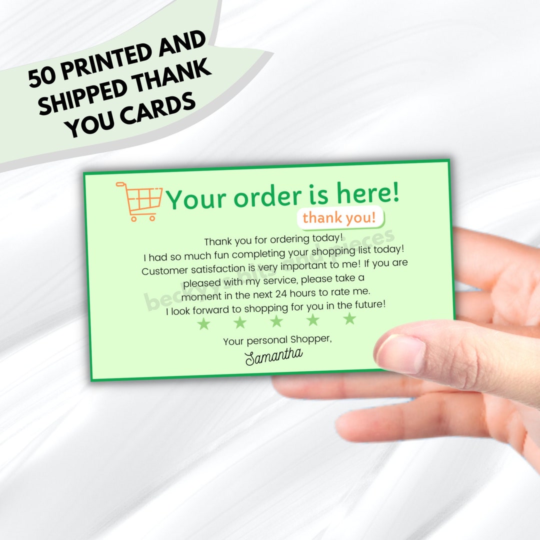 Thank You Cards, Business Card Size, 50 Total, Printed and Shipped ...