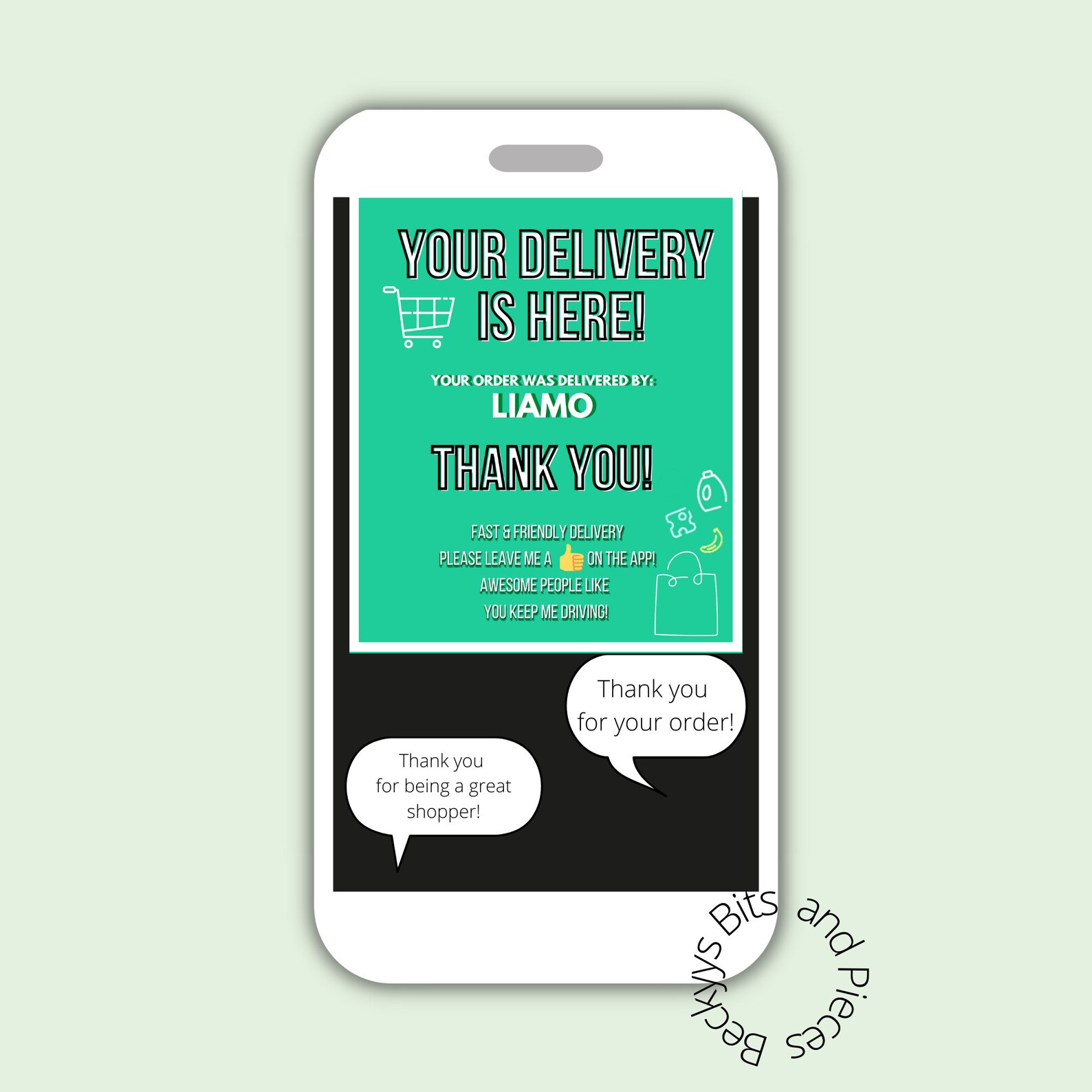 Delivery Message Custom Text Photo Animated Message - Etsy
