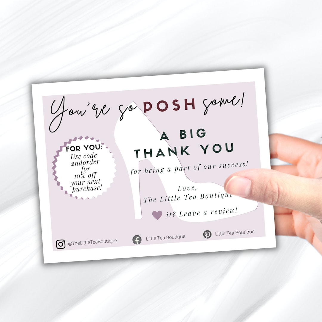 Poshmark Thank You Cards for Customer Orders Printable, Poshmark ...