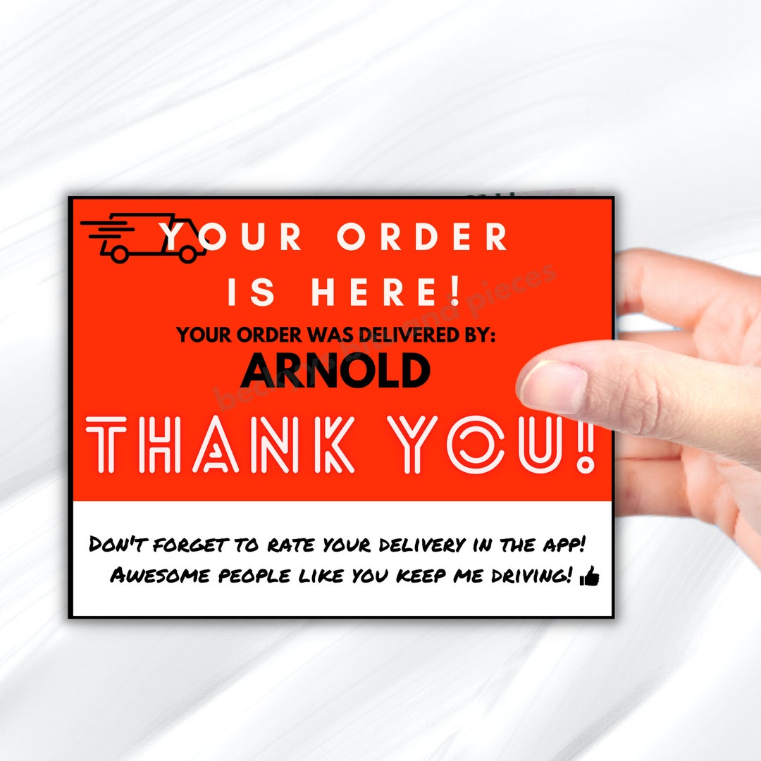Dash Delivery Driver Thank You Order Sticker Thank You Note Food ...