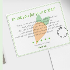 Delivery Thank You Card for Customer Orders Printable, Shipt Delivery ...