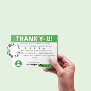 Thank You Card Customer Orders Printable, Gig Delivery, Grocery Deliver ...