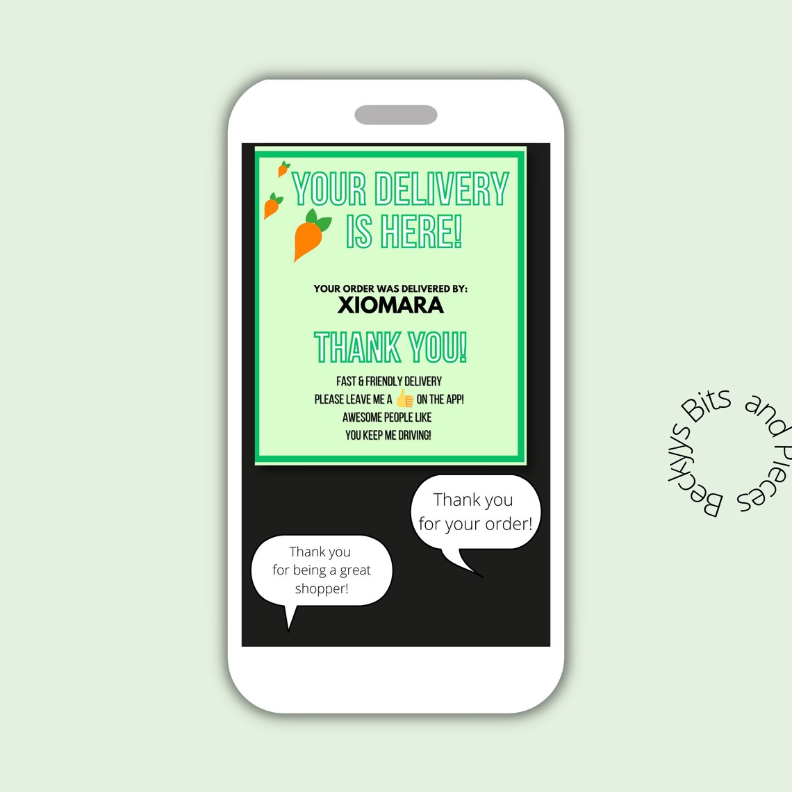 Delivery Message Custom Text Photo Animated message | Etsy